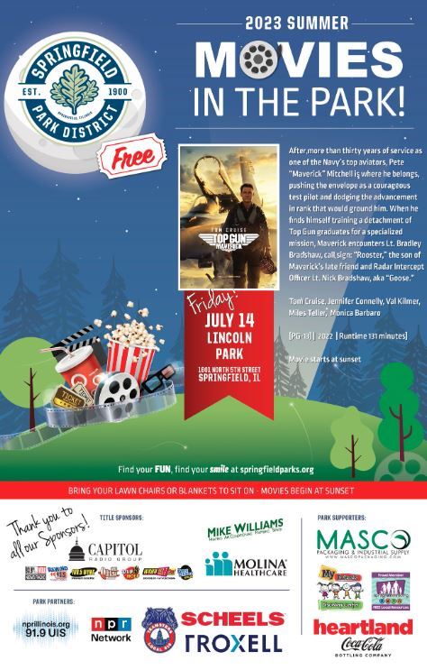 Join us for Movies in the Park Friday, July 14th at Lincoln Park! | Springfield Park District