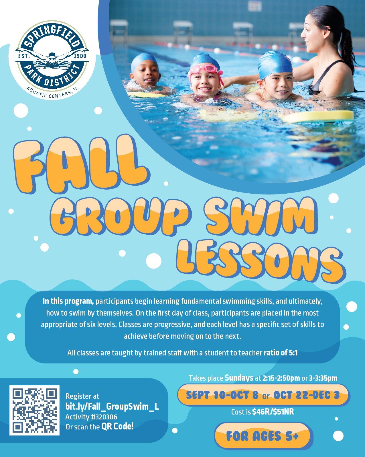 Fall Group Swim Lessons | Springfield Park District