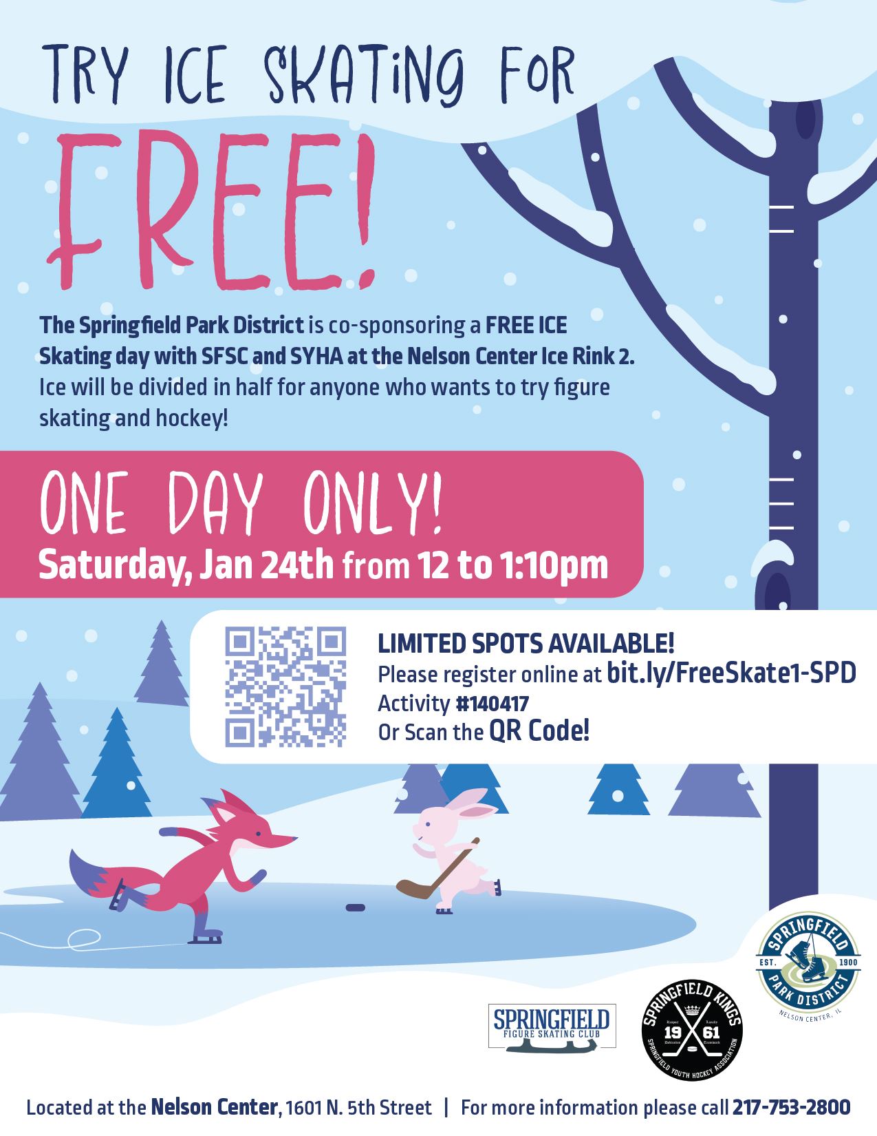 Try Ice Skating for FREE at the Nelson Center! | Springfield Park District