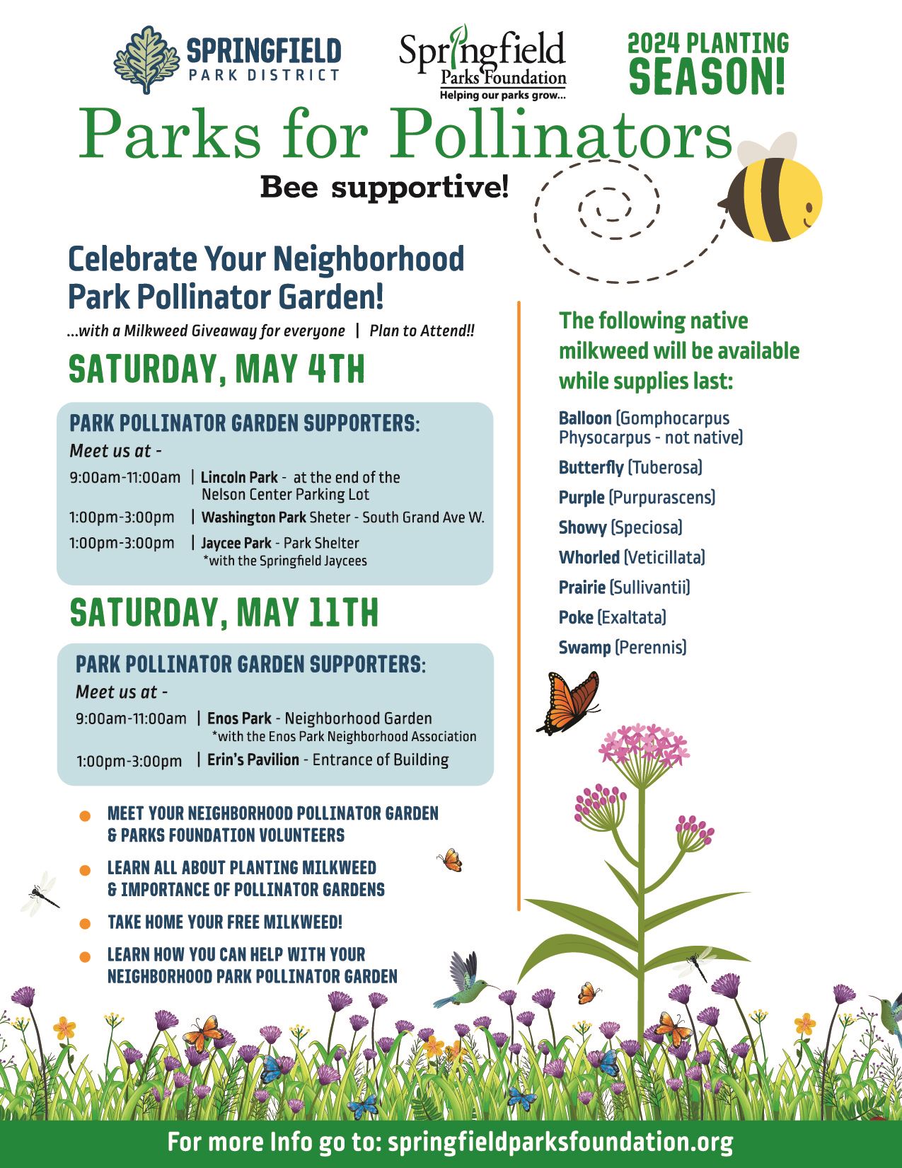 Milkweed Giveaway - Erin's Pavilion | Springfield Park District