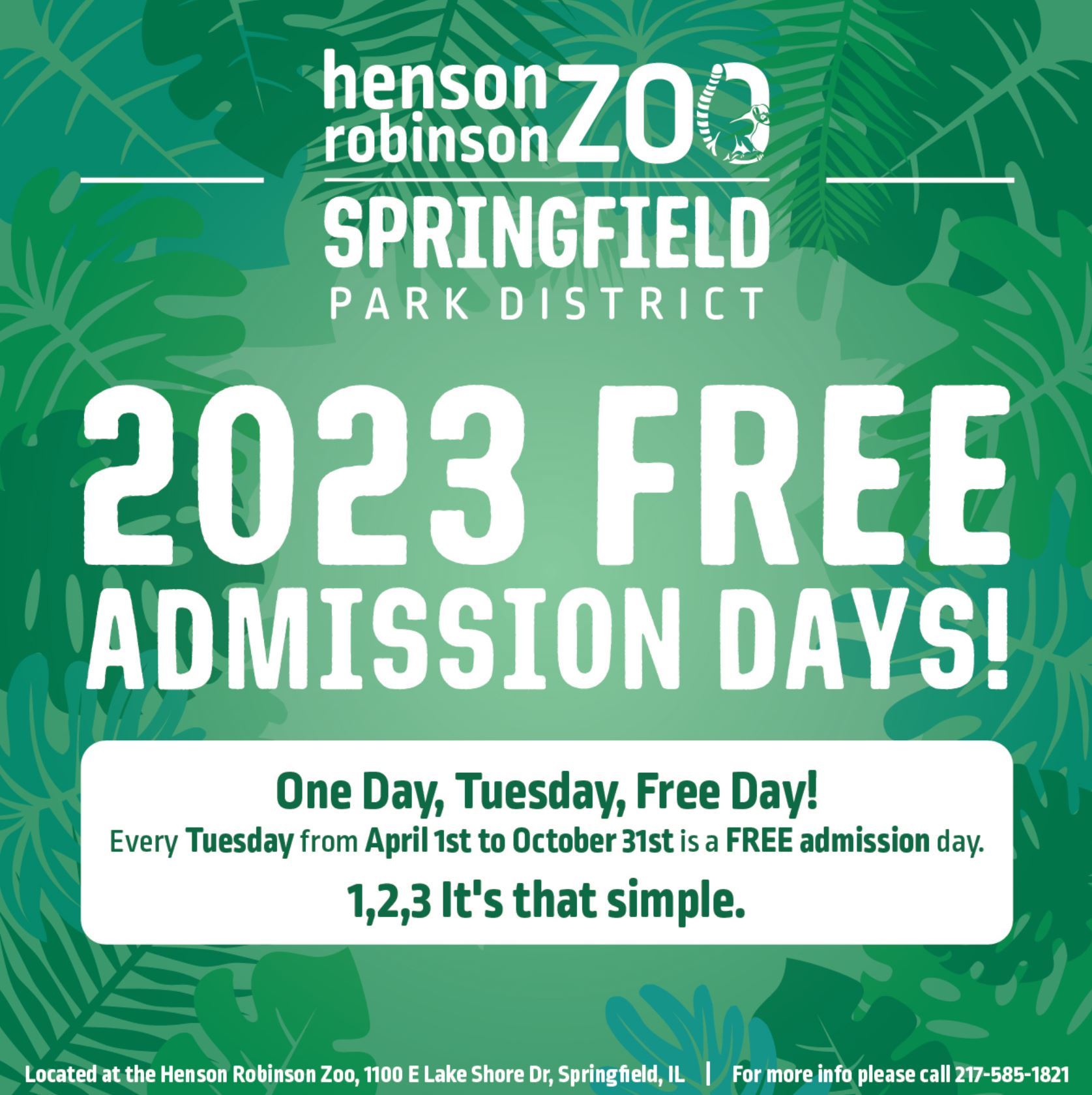 One Day, Tuesday, Free Day! | Springfield Park District