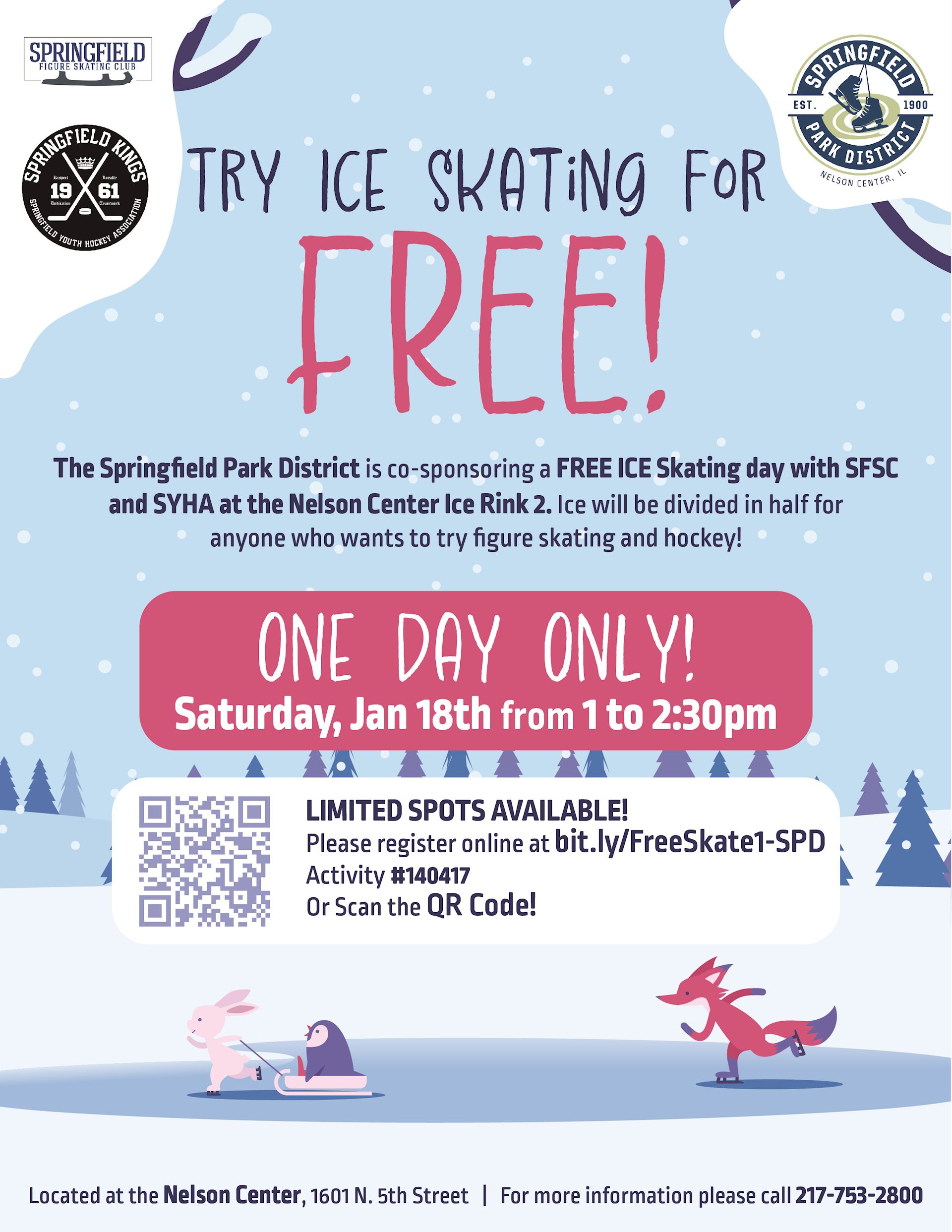 Try Ice Skating For Free at the Nelson Center | Springfield Park District
